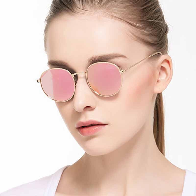 Simprect Round Women Men Mirror Black Sunglasses Simprect
